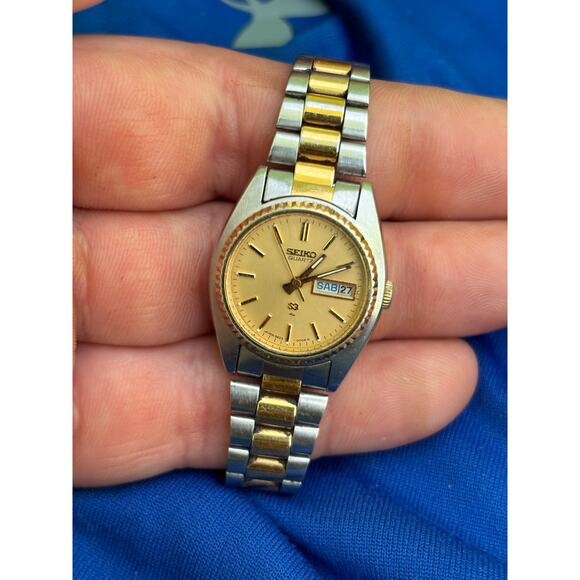 Seiko | Accessories | Vintage Seiko Sq 8523050 2tone Womens Watch New ...